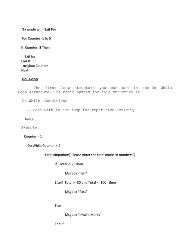 Conditional Statements In Vb Script Pdf