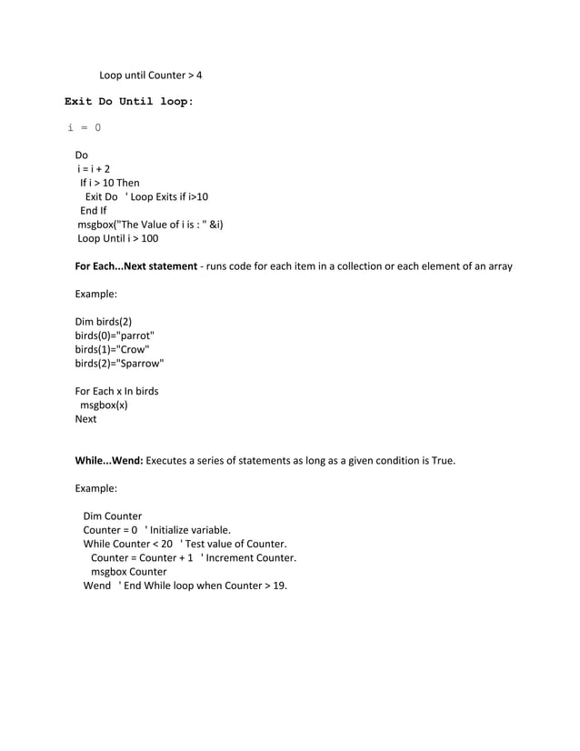 Conditional Statements In Vb Script Pdf