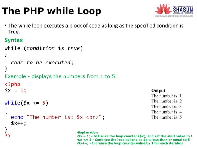 PHP CONDITIONAL STATEMENTS AND LOOPING.ppt | Web Development | Internet