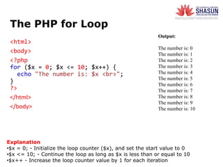 PHP CONDITIONAL STATEMENTS AND LOOPING.ppt