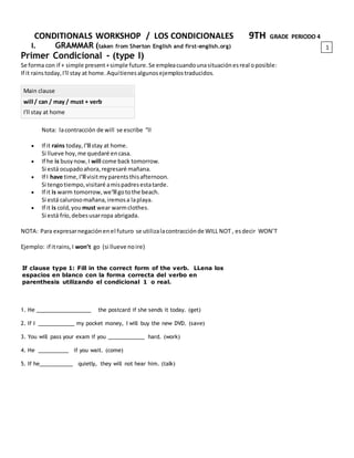 Conditionals workshop 9th grade | DOCX | Christianity | Religion ...