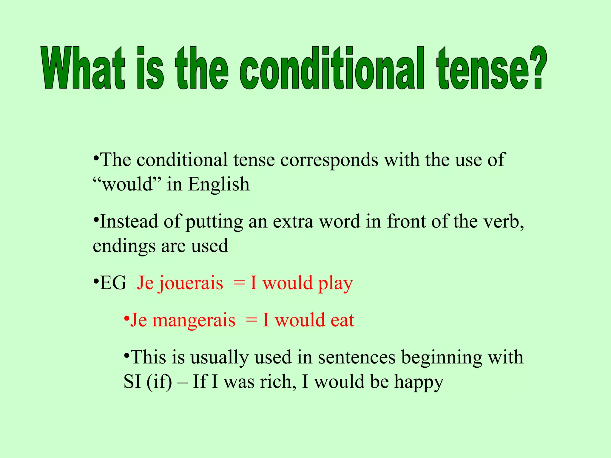 Conditional Tense | PPT