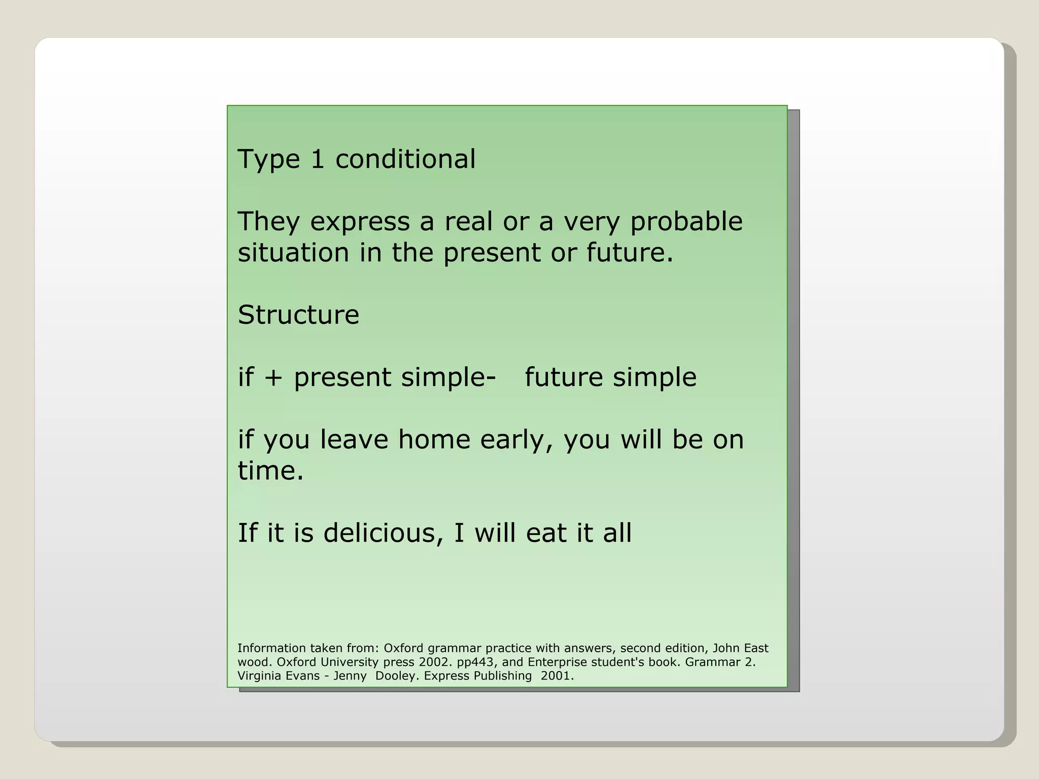 Conditional type 1 | PPT