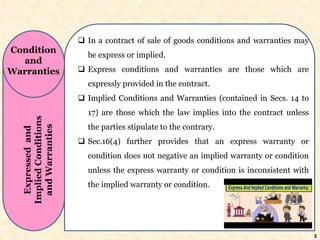 Condition and warranties.. | PPTX