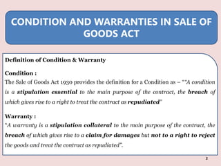Condition and warranties | PPT