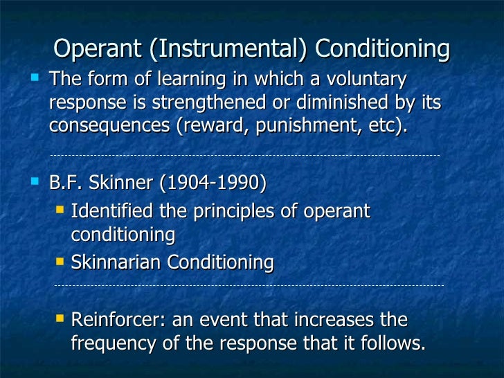 Conditioning And Learning Lecture