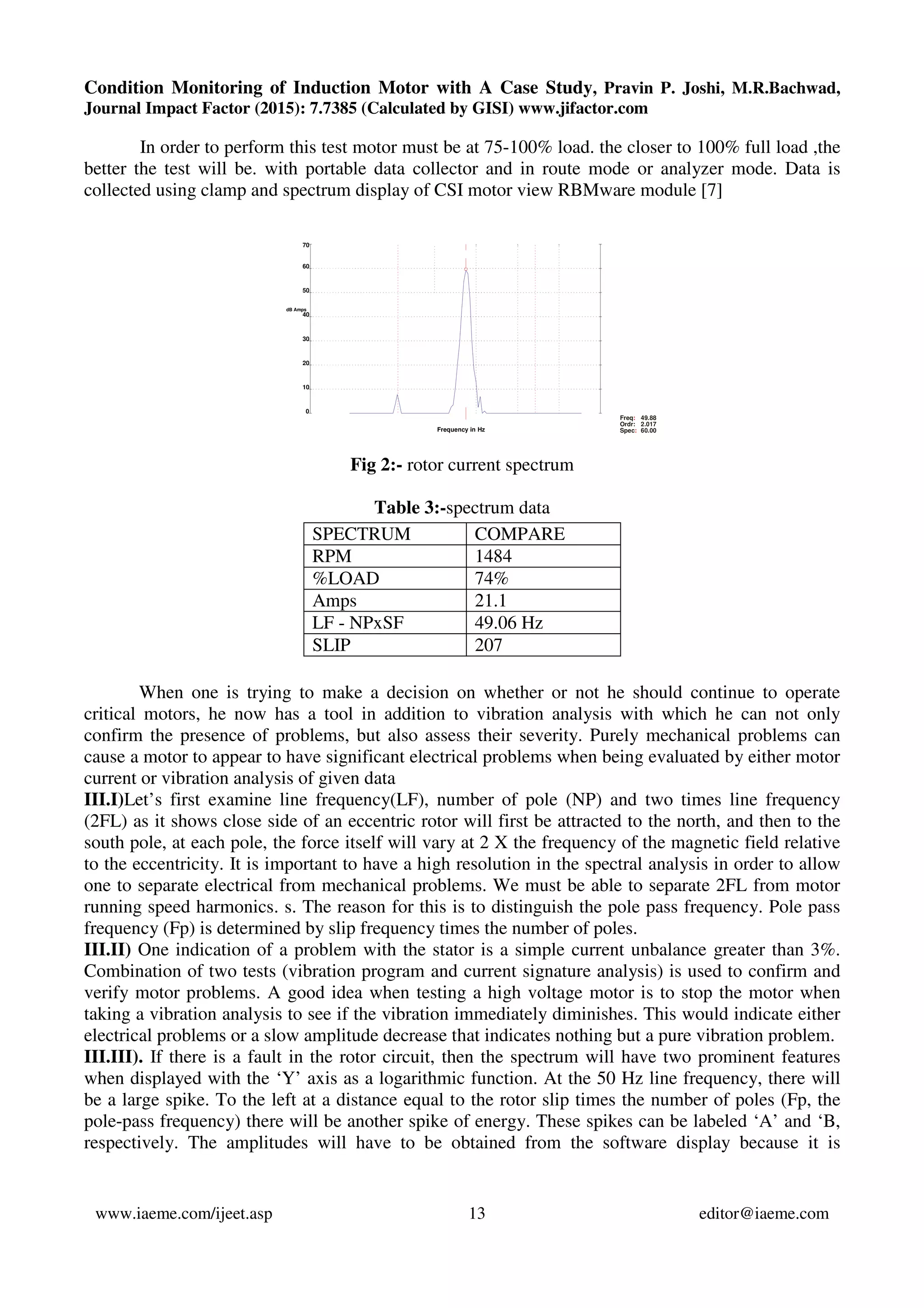 Condition monitoring of induction motor with a case study | PDF