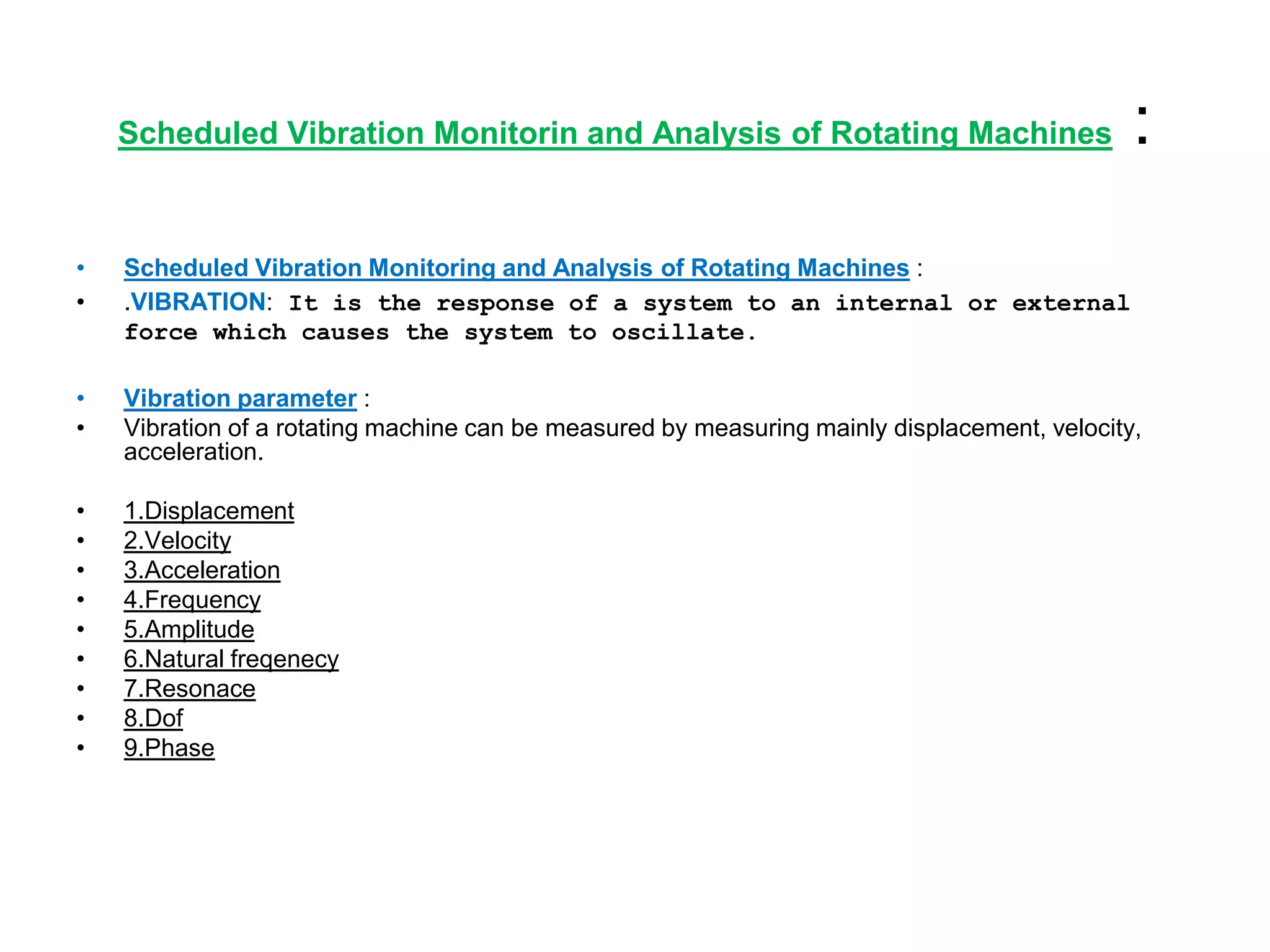Condition monitoring & vibration analysis | PPT