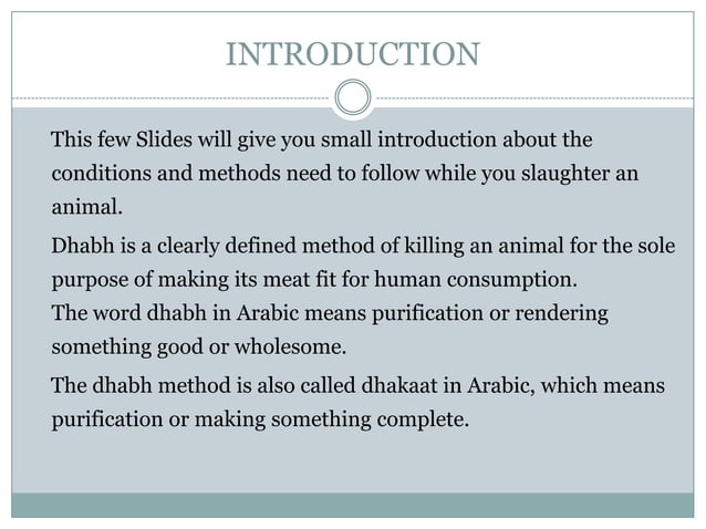 Conditions and method of halal slaughtering | PPTX