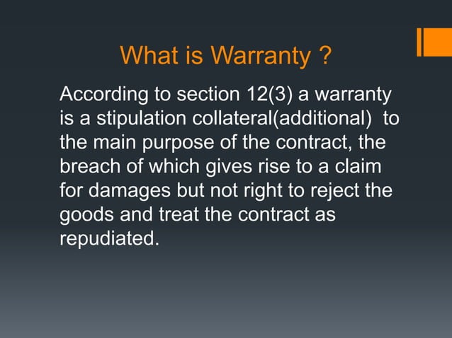 Conditions and warranties | PPTX
