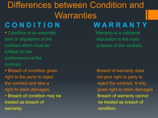 Conditions and warranties | PPTX