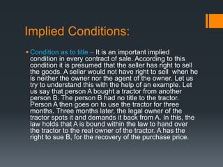 Conditions and warranties | PPTX