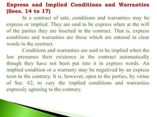 Conditions and warranties | PPTX