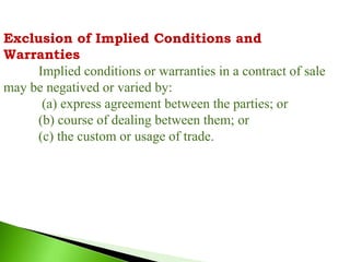Conditions and warranties | PPTX