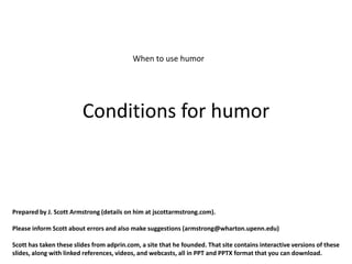 Conditionsforhumor 110827201652-phpapp01 | PPT