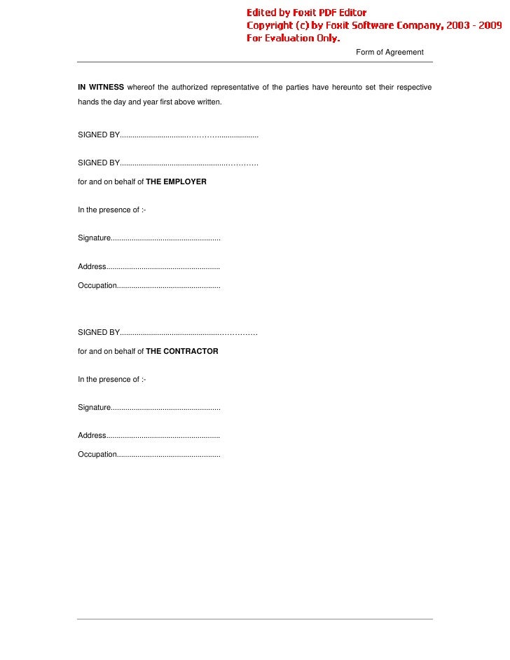 Conditions Of Contract