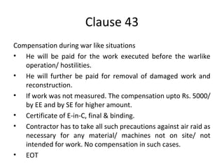 Conditions of CPWD contract in INDIA | PPT