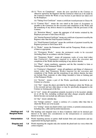 CONDITIONS OF CONTRACT FOR WORKS OF CIVIL ENGINEERING CONSTRUCTION | PDF