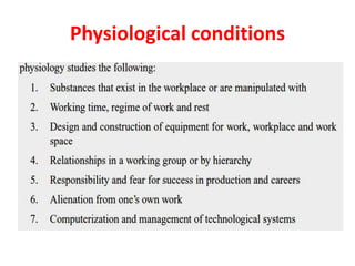 Ergonomic conditions of work | PPTX