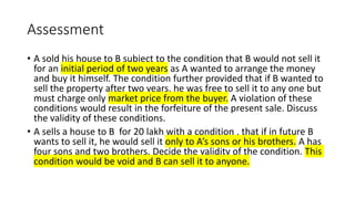 Conditions Restricting Transfer Under TPA,1882 | PPTX