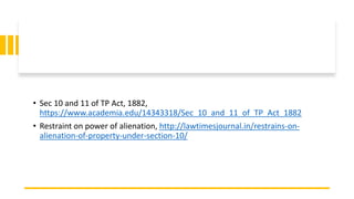 Conditions Restricting Transfer Under TPA,1882 | PPTX