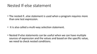 Condition Stmt n Looping stmt.pptx | Programming Languages | Computing