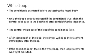 Condition Stmt n Looping stmt.pptx | Programming Languages | Computing