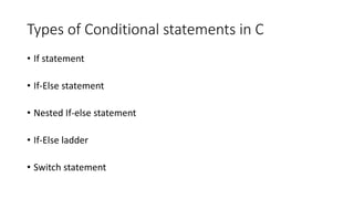 Condition Stmt n Looping stmt.pptx | Programming Languages | Computing