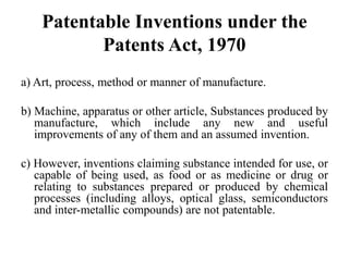 Conditions to be satisfied by an invention to be Patentable | PPTX