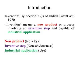 Conditions to be satisfied by an invention to be Patentable | PPTX