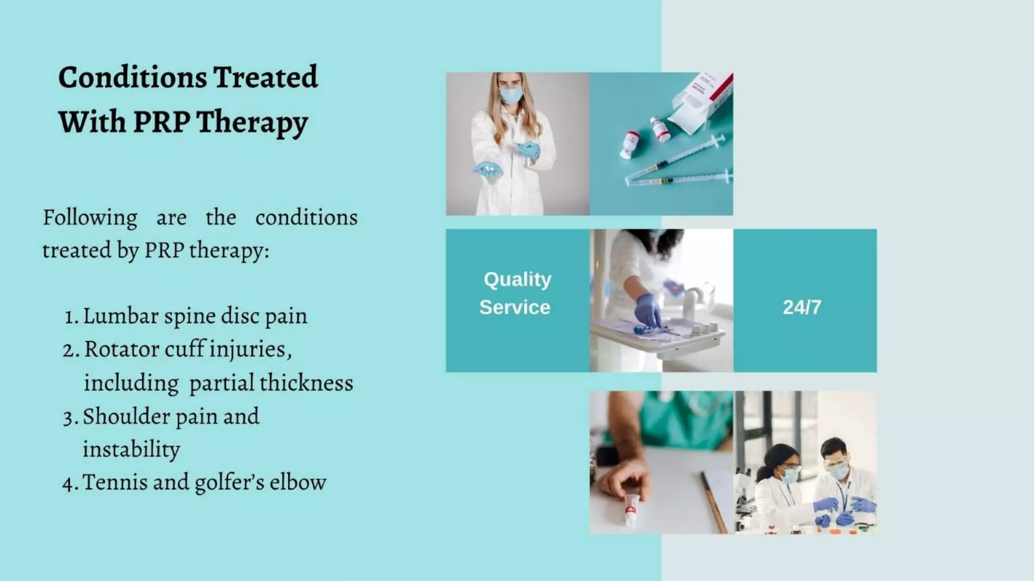 Conditions Treated by PRP Therapy | PPTX