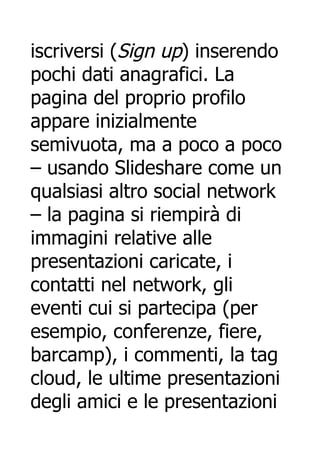 Condividere le presentazioni con slideshare | DOC