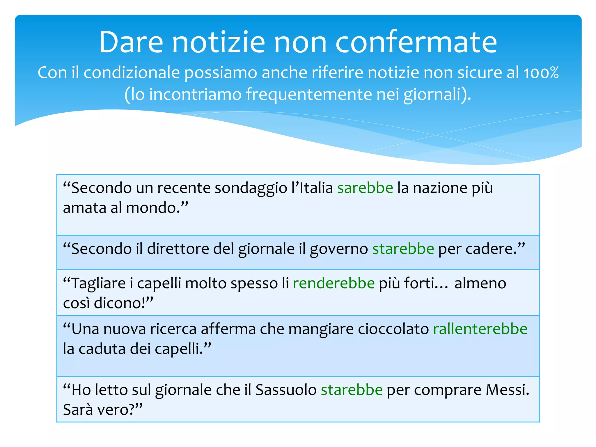 Il Condizionale presente | PPTX