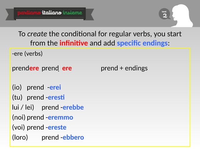 condizionale.pptx conditional tense Italian | PPTX