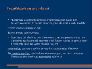 Il condizionale passato - Formazione e usi | PPT
