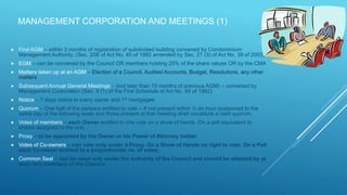 Condominium property law part 3 - Management Corporations and ...