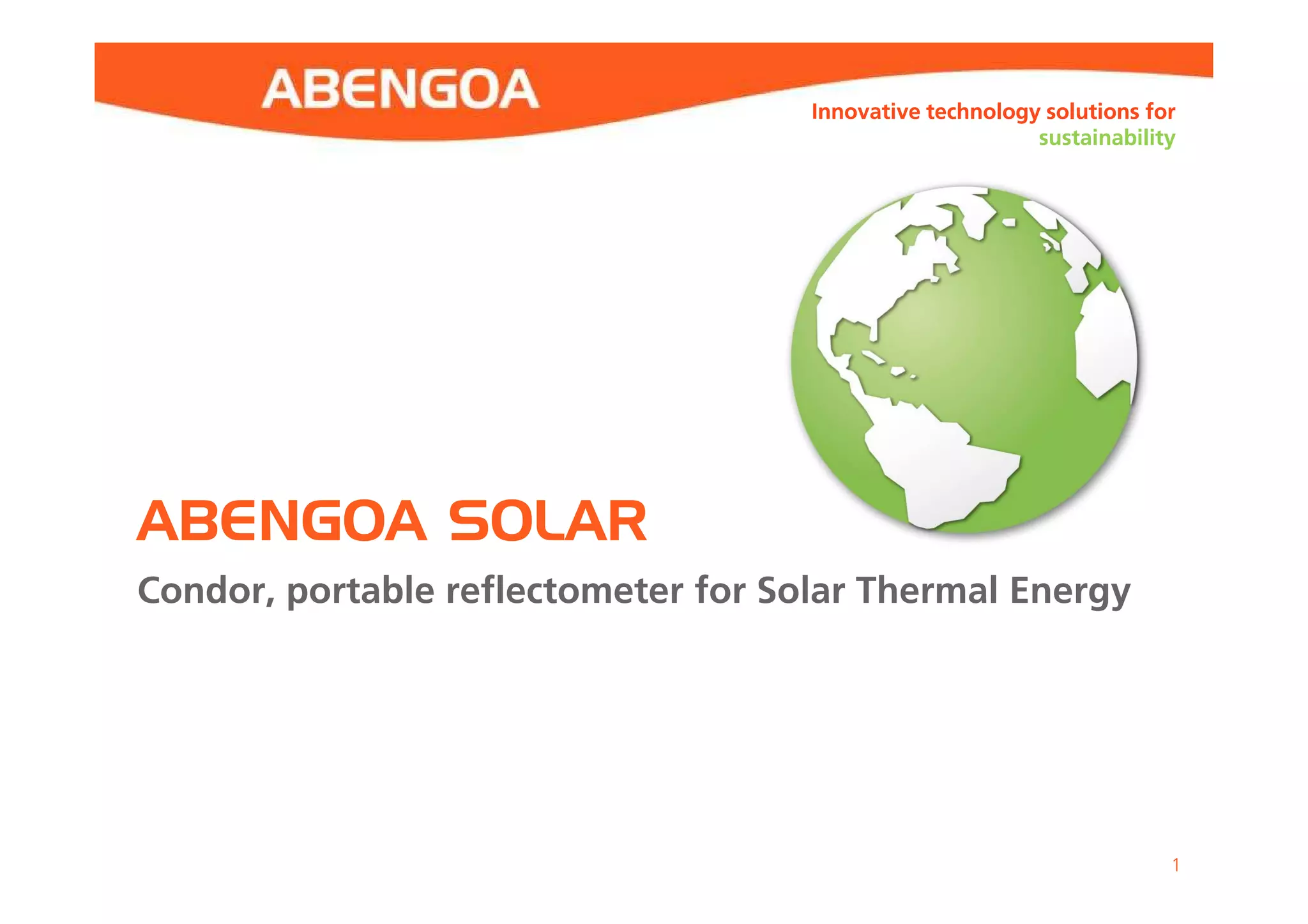 Condor, portable reflectometer for Solar Thermal Energy. | PDF