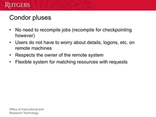 Condor | PPTX | Computer Software and Applications | Computing
