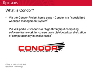 Condor | PPTX | Computer Software and Applications | Computing