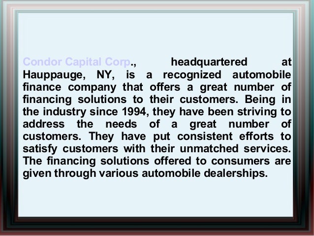 Condor Capital Corp Hauppauge NY | Condor Capital Corp