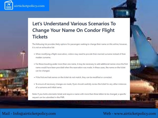 Condor Name Change Correction Policy | PPT