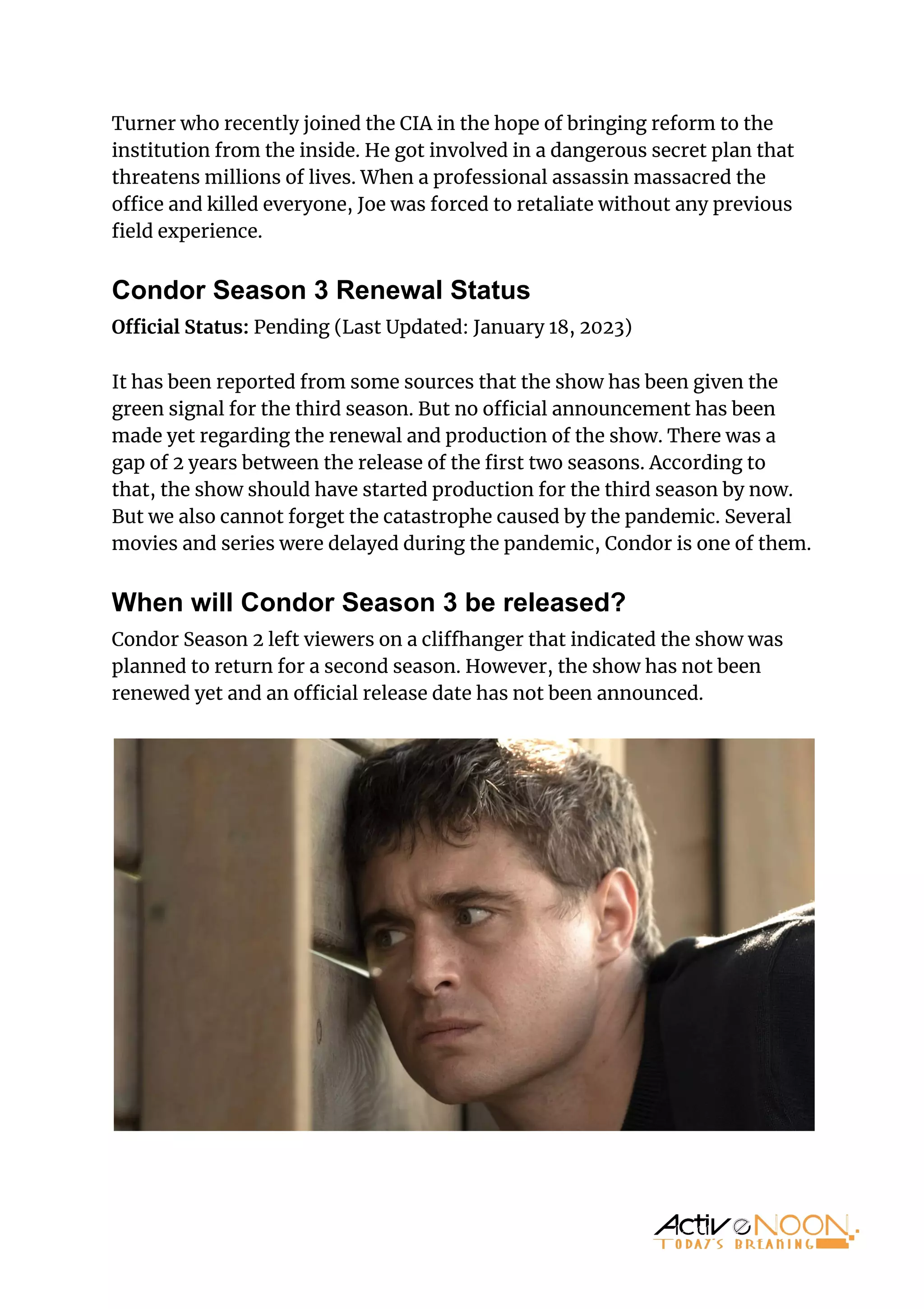 Condor Season 3 Release Date: Is It Canceled Or Returning? | PDF