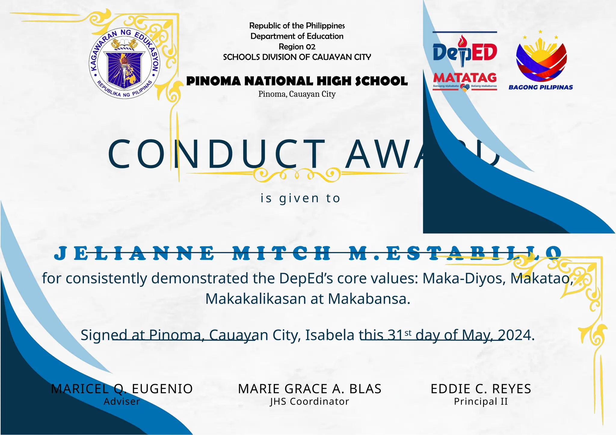 CONDUCT-AWARD.pptx award for recognition | PPTX