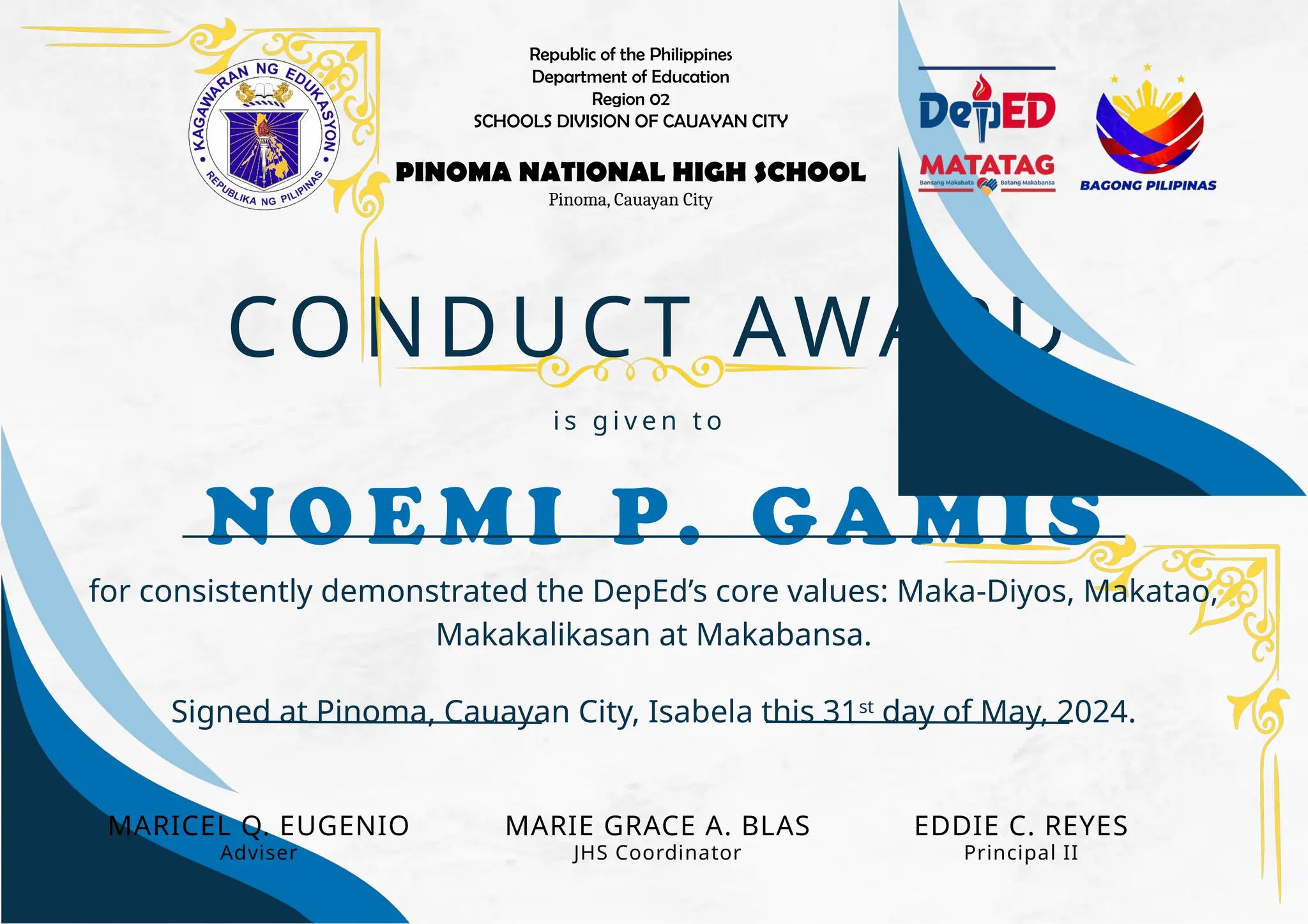 CONDUCT-AWARD.pptx award for recognition | PPTX