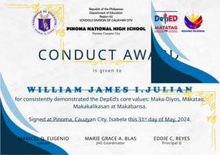 CONDUCT-AWARD.pptx award for recognition | PPTX