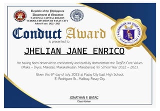 conduct-award MAGNESIUM.pptx | Education