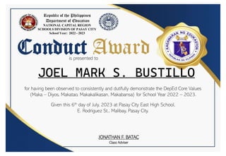 conduct-award MAGNESIUM.pptx | Education