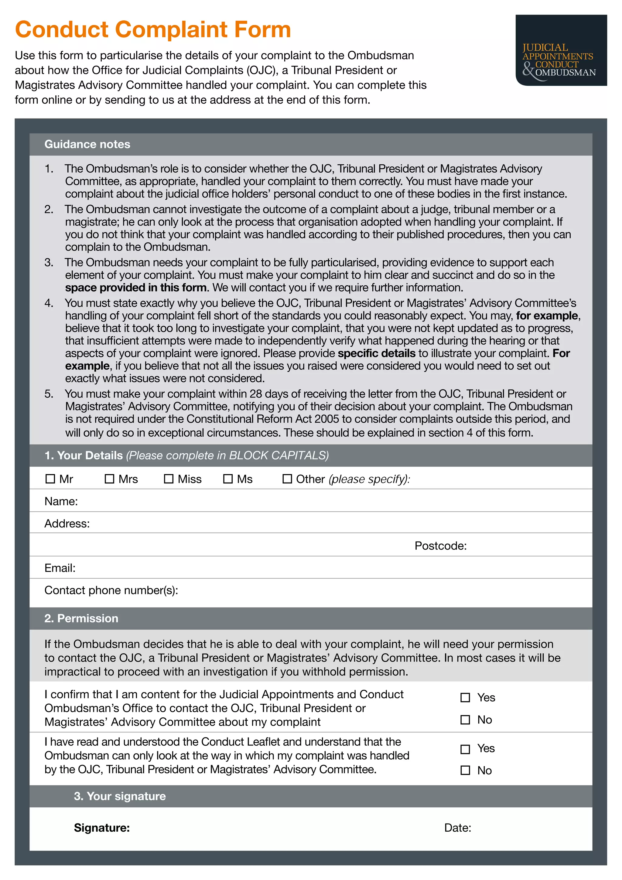 Judicial Conduct complaint-form | PDF