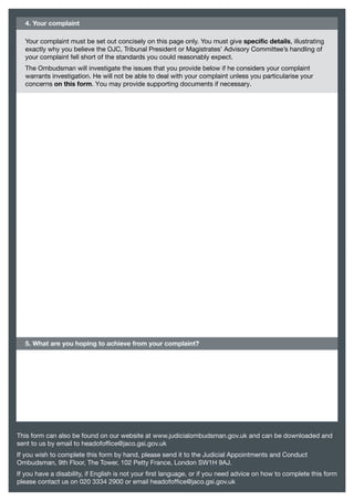 Judicial Conduct complaint-form | PDF | Legal Services Industry ...