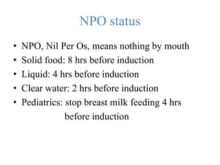 Conduct of general anesthesia | PPTX